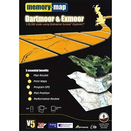 MEMORY-MAP - MEMORY-MAP V5 Dartmoor & Exmoor OS 1:25,000 - Game 82VG ...