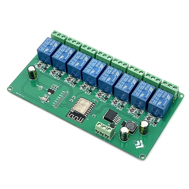 SCHEDA DI SVILUPPO modulo relè 8 canali ESP8266 WIFI ESP-12F DC 5V/7 ...