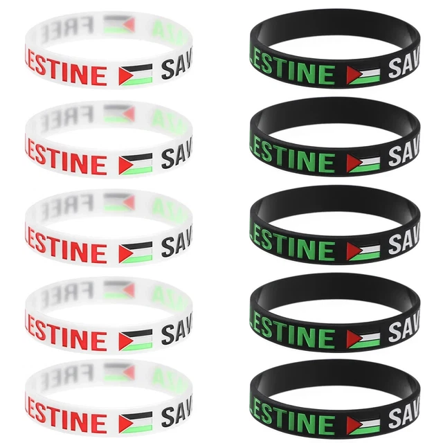 GAZA FREE PALESTINIAN Wristband Silicone Wrist Band Palestine Flag ...