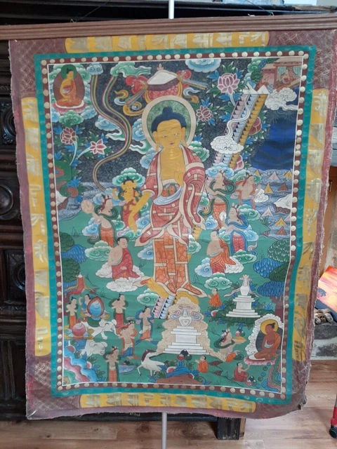 TANGKA DU TIBET représentant Maitraya, le Bouddha du futur EUR 800,00 ...