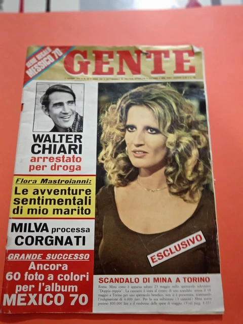 GENTE 1970 MINA Walter Chiari Milva Ekberg Cardinale Alain Delon ...