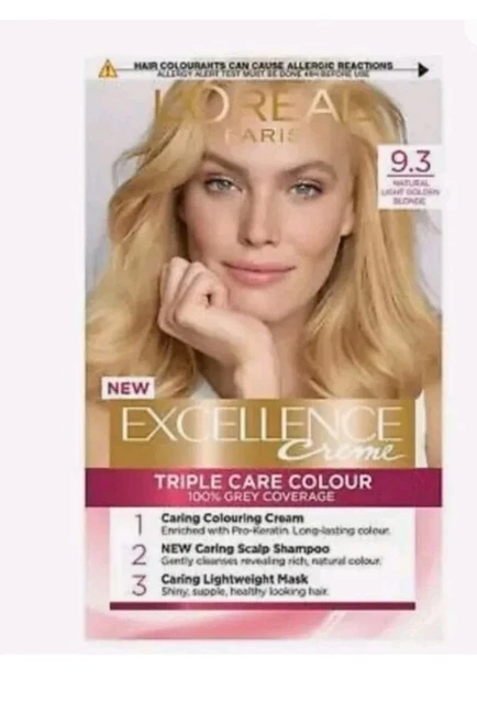 L'OREAL PARIS EXCELLENCE Creme PermHair Dye, 9.3 Natural Light Golden ...