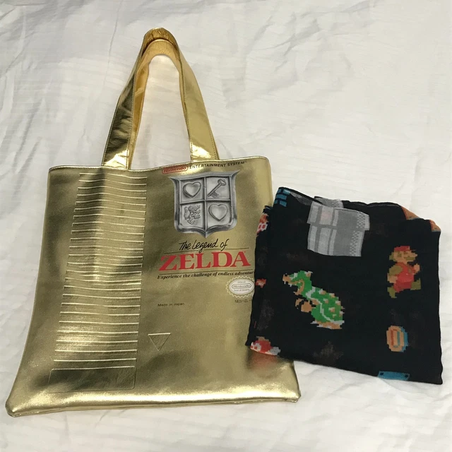 BIOWORLD ZELDA NINTENDO NES Tote Bag Mario Bros Scarf Hot Topic Gamer ...