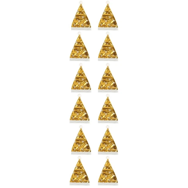 3 COUNT SANTA Hat Tree Topper Clause Family Gathering Snowflake Pattern ...