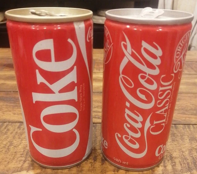 VINTAGE COCA-COLA PAIR of steel Cans Coke Original 1970'S and 1980's ...