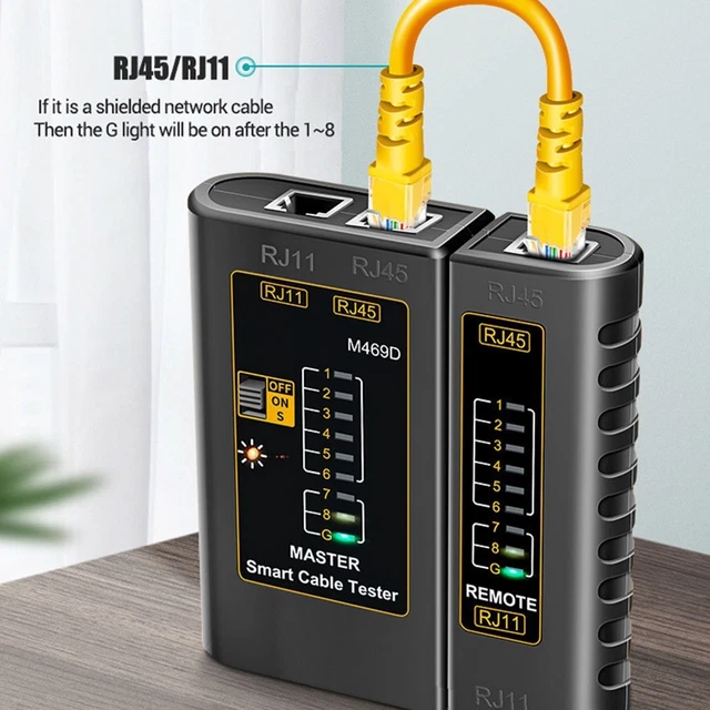 NETWORK CABLE TESTER M469D for RJ45 RJ11 with Remote and Master Unit ...