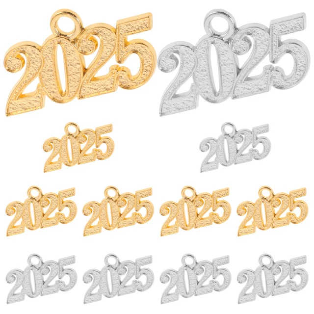 12PCS 2025 CHARMS Metal 2025 Year DIY Pendant Charms for Necklace ...