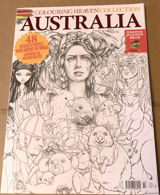 COLOURING HEAVEN “AUSTRALIA” Issue #14 Magazine With 48 Artist Designs ...