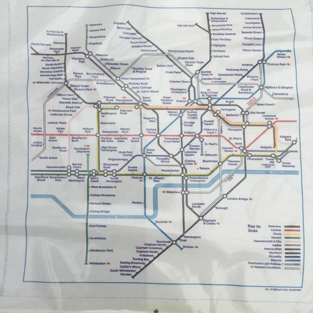 UNDERGROUND LONDON TUBE Map vinyl 49cm x 49cm plus options apron? Mats ...