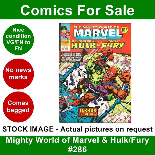 MIGHTY WORLD OF Marvel & Hulk/Fury #286 comic - VG/FN clean 1978 ...