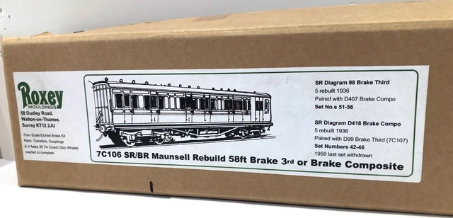 7MM/O ROXEY 7C 106 Sr/Br Maunsell Rebuild 58Ft Brake 3Rd Or Brake ...