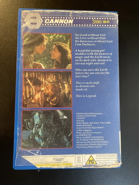 LEGEND (VHS) 1985 Very Rare Big Box, Tom Cruise, Mia Sara, Tim Curry ...