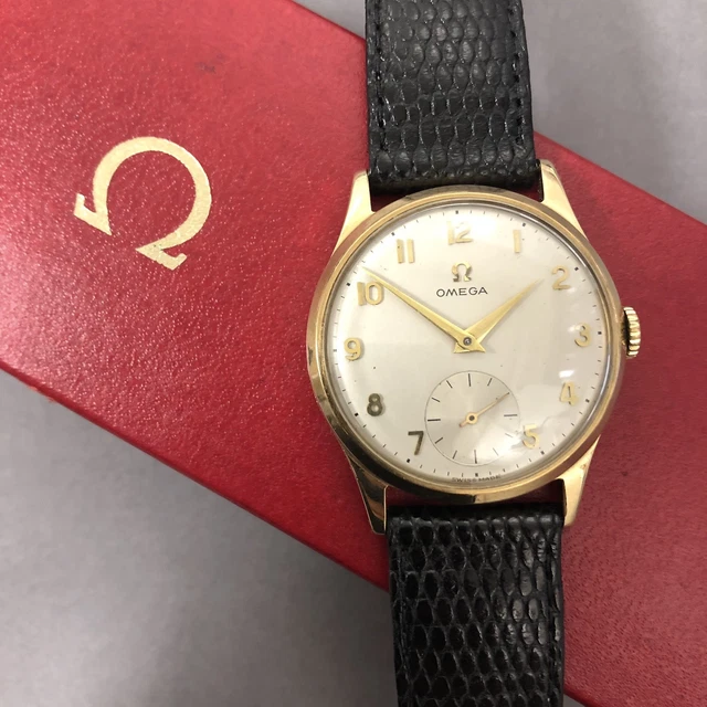 1954 9CT GOLD Omega cal. 266 wristwatch with original Omega box £513.00 ...