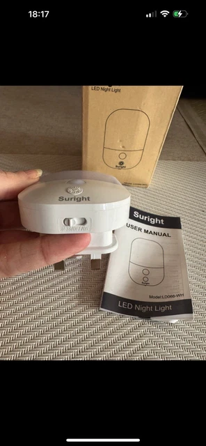 SURIGHT NIGHT LIGHT Plug-In Wall Mount, 5-Level Brightness, Dusk £2.77 ...