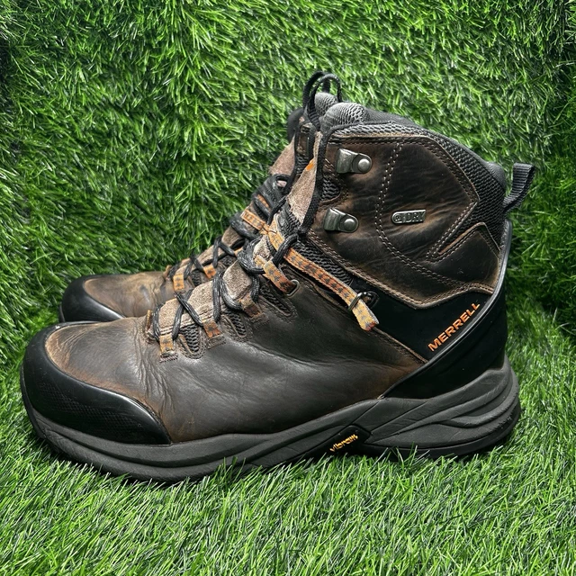 MERRELL BROWN LEATHER Vibram Select Dry Boots Men's Size 11.5 Model ...