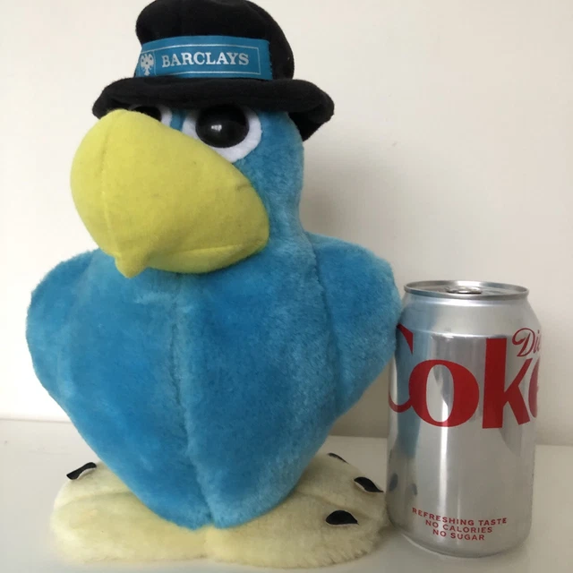 VINTAGE PLUSH BLUE Parrot Barclays Bank Secret Money Box Furrytails ...