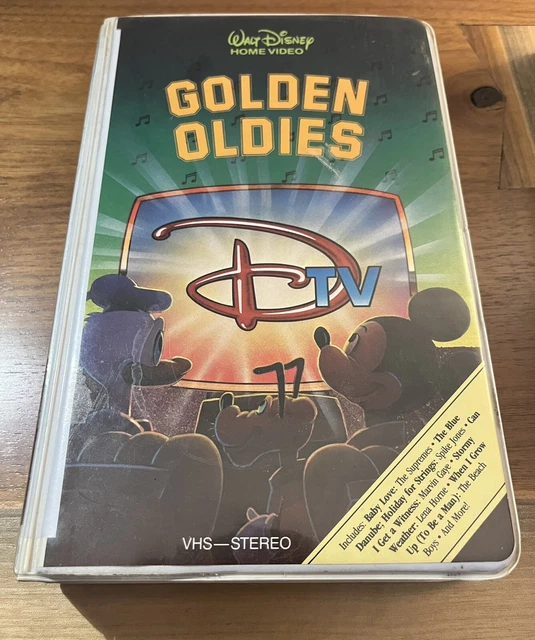 DISNEY VHS GOLDEN Oldies 1984 Animated Music Videos VTG White Clamshell ...