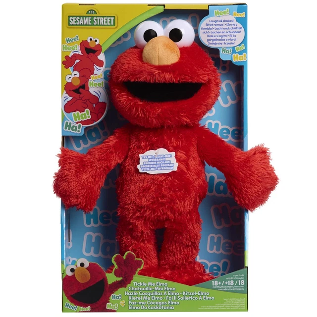 TICKLE ME ELMO Laugh Giggle Moving Hasbro Talking Toy Sesame Street ...