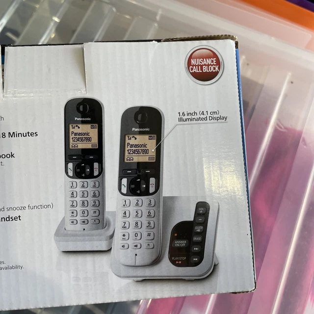 PANASONIC KX-TGC222 DIGITAL cordless answering system twin handset house phone £16.32 - PicClick UK