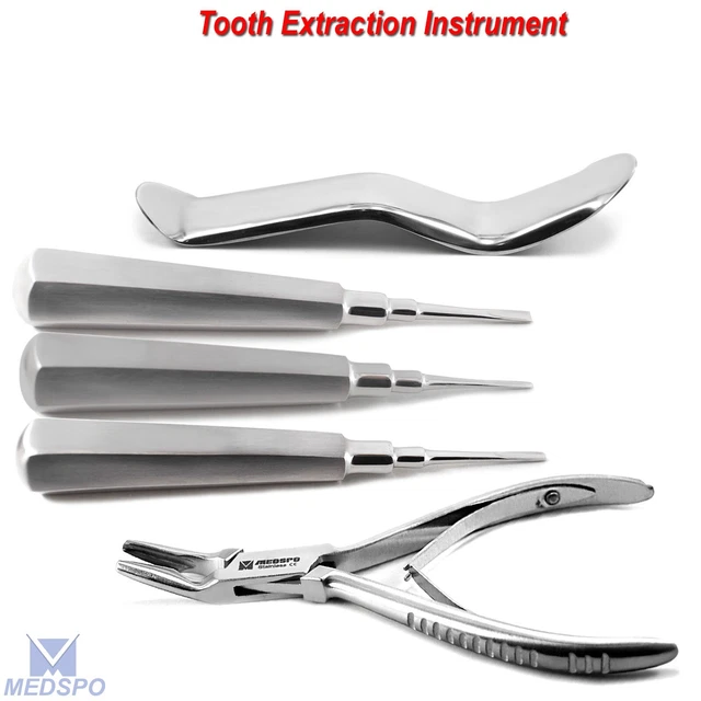 BASIC TOOTH EXTRACTION Kit Coupland Dental Extracting Elevators Rongeur ...