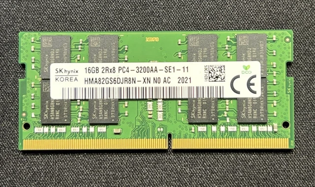 SK HYNIX 16GB DDR4-3200 2Rx8 SODIMM Laptop Memory HMA82GS6DJR8N-XN £2. ...