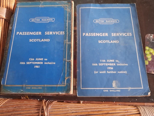 BRITISH RAILWAYS PASSENGER Services Scotland Timetables 1961 And 1956 £ ...
