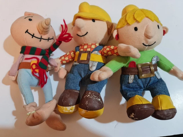 BOB THE BUILDER Soft Toys Plushes Bundle Bob, Wendy and Spud Set ...