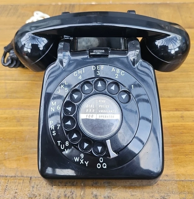 VINTAGE GPO 706L Pl63/2 Black Rotary Telephone 1963 - Untested As Seen ...