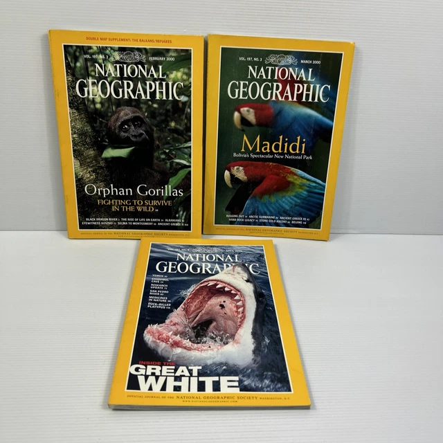 2000 NATIONAL GEOGRAPHIC 3 Magazines: Feb/Mar/Apr Lot $29.95 - PicClick AU