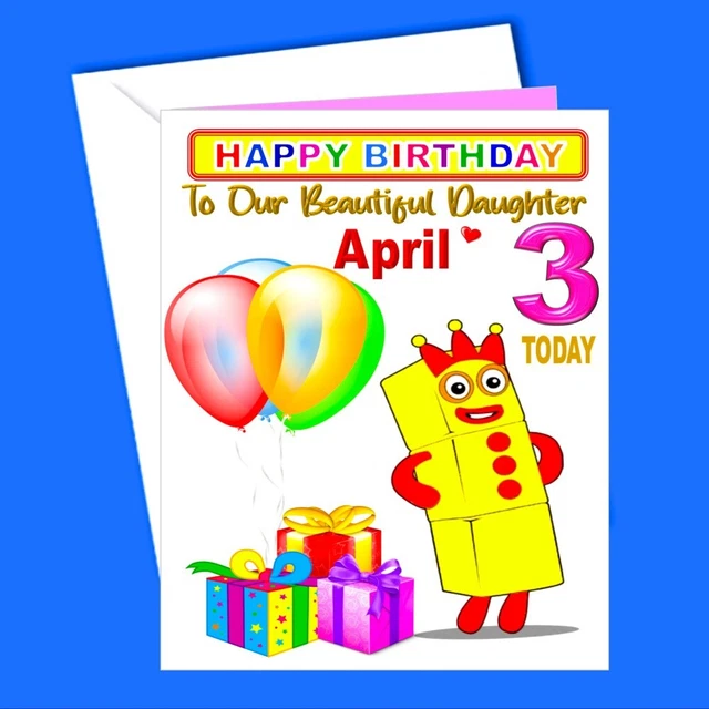 PERSONALISED NUMBERBLOCKS NUMBER 3 Happy Birthday Card ANY RELATIONSHIP ...