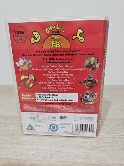 CBEEBIES GET SET Go! DVD Region 2 PAL BBC LazyTown Tweenies Tommy Brum ...