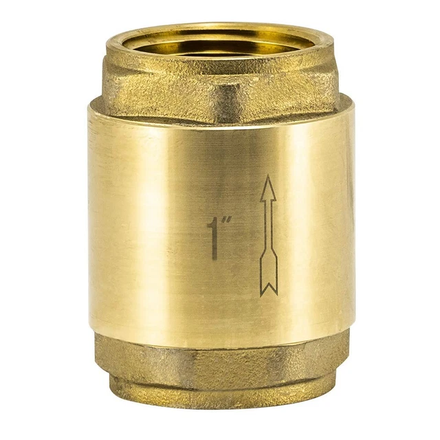 EZ-FLO BRASS IN-LINE Check Valve, 1 Inch IPS, Stainless Steel Spring ...