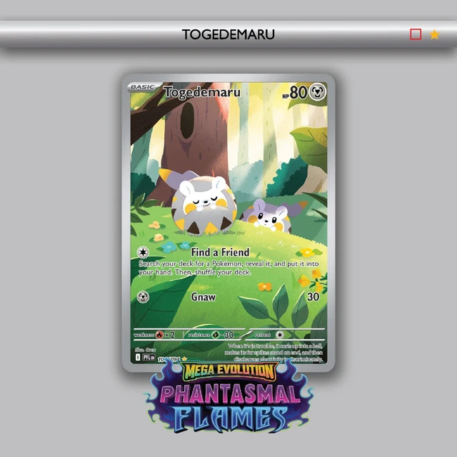 POKÉMON TCG - Togedemaru, 104/094, Phantasmal Flames, Illustration Rare ...