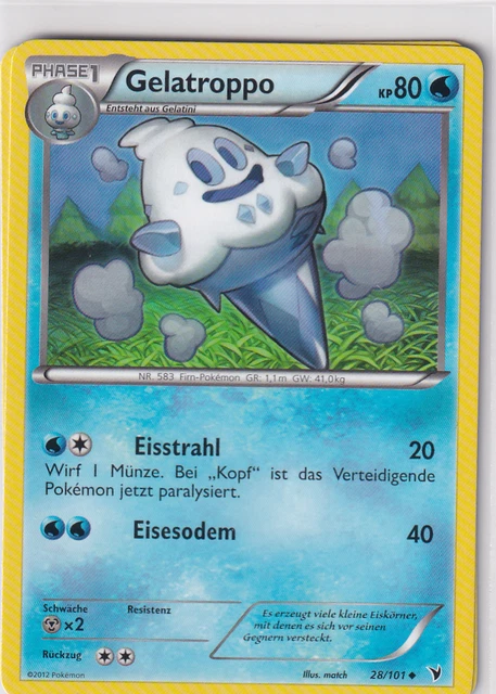 POKEMON CARTE ROYAL Siege Numéro 28/101 Gelatroppo Allemand EUR 1,00 ...