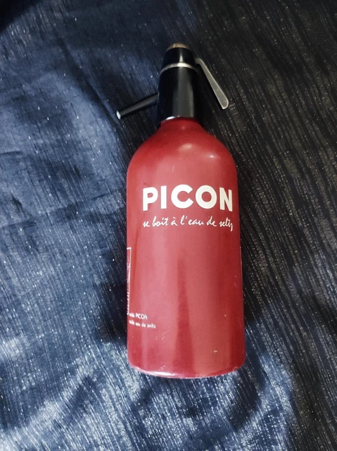 COLLECTION BAR ANCIEN vintage Siphon publicitaire rouge PICON 30 cm EUR ...
