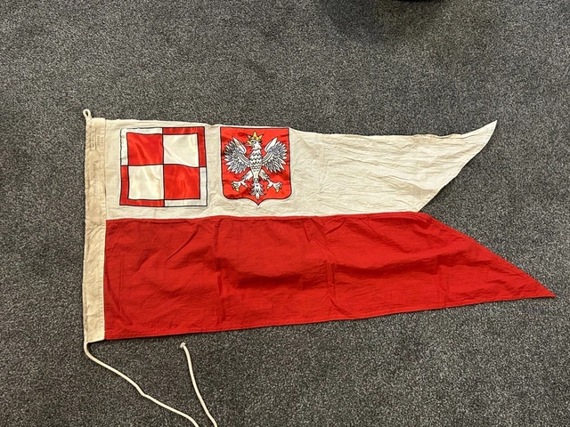 ORIGINAL WW2 BRITISH MADE POLISH EXILED Air Force RAF POLAND FLAG 1942 ...