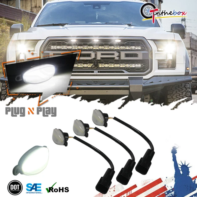 3PCS CAR FRONT Grille Daytime Running Light for 2010-2014 Ford SVT ...