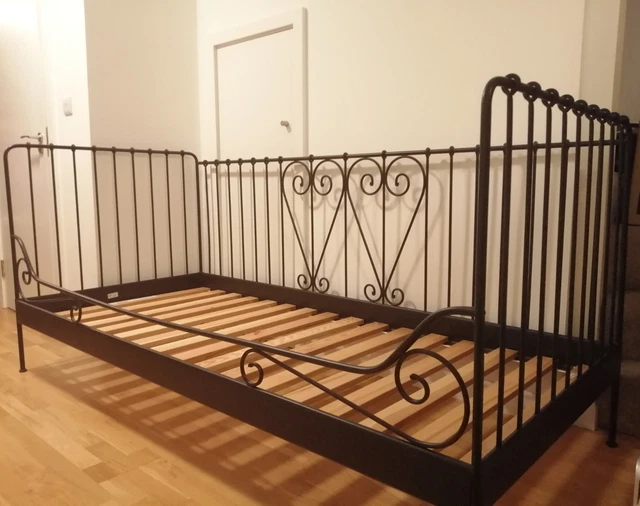 IKEA MELDAL BLACK Metal Day Bed Single Bed Frame £11.11 - PicClick UK