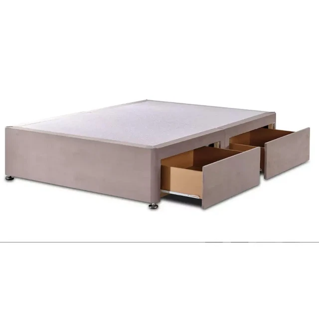 LUXURY ORTHOPAEDIC DIVAN Bed Base Plush Velvet Drawer Storage Single ...