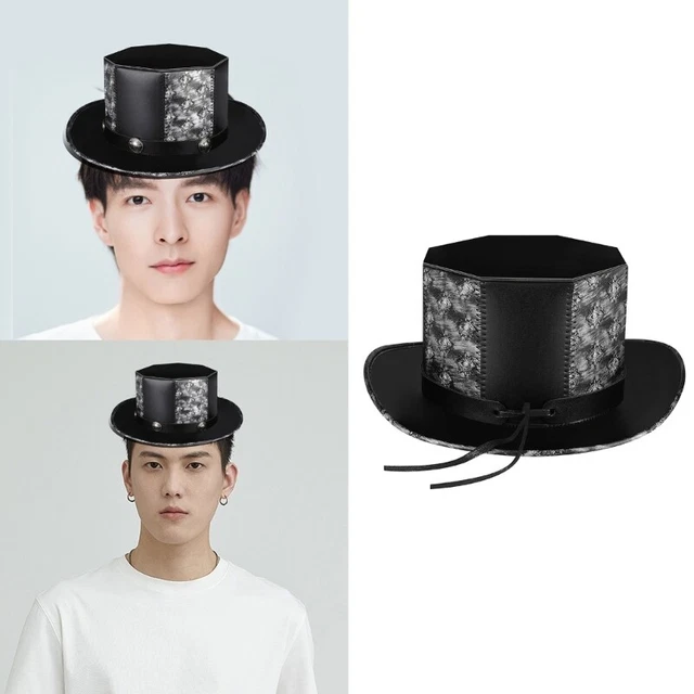 EMBOSS TOP HAT Steampunk Knight Cap Theme Party Props Hat RolePlay ...