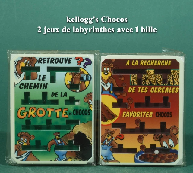 KELLOGG'S CHOCOS, 2 jeux de labyrinthes avec 1 bille, 6 x 8 cm en ...