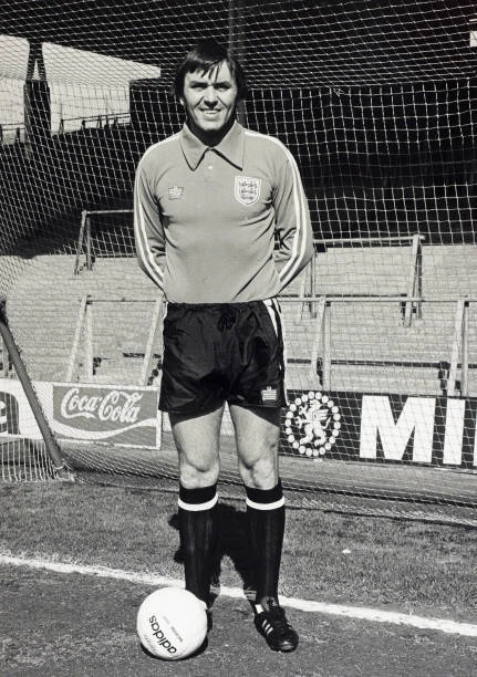 ARSENAL GOALKEEPER JIMMY Rimmer wearing his England kit in front o- Old ...