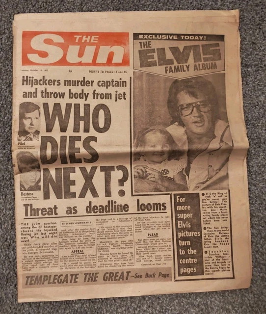 THE SUN NEWSPAPER, Who Dies Next? October 1977 £17.21 - PicClick UK