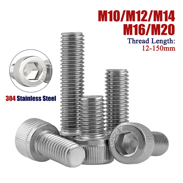 M10/M12/M14/M16/M20 HEX SOCKET Head Cap Screw Allen Key Bolt 304 ...