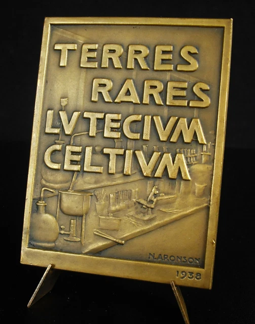 MÉDAILLE GEORGES URBAIN Terres rares earth metals celtium scandium ...