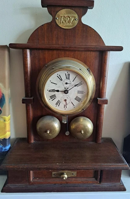 VINTAGE REPRODUCTION OF A Railway Crossing Keeper Clock Wind Up £70.00 ...