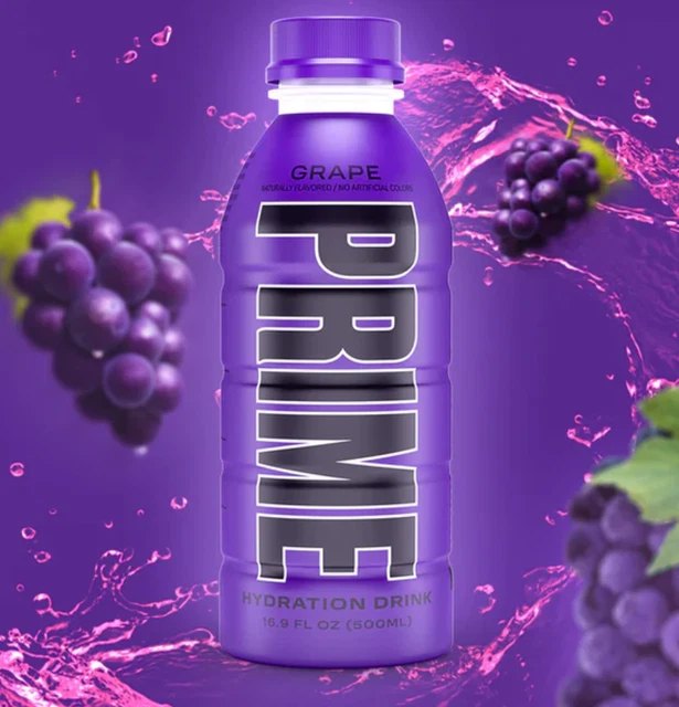 PRIME HYDRATION GRAPE Drink, 500ml-RARE FLAVOUR Comb Post + Bulk Disc £ ...