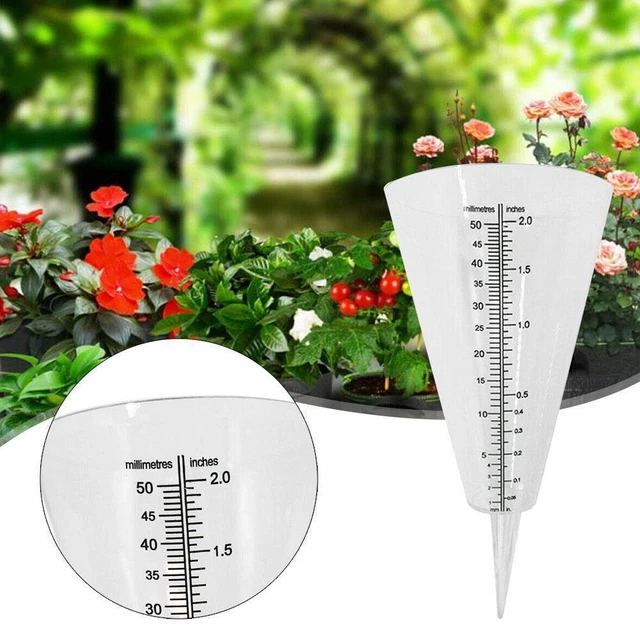 CONE RAIN GAUGE Measurement Ground Precipitation Garden Measuring Tool ...
