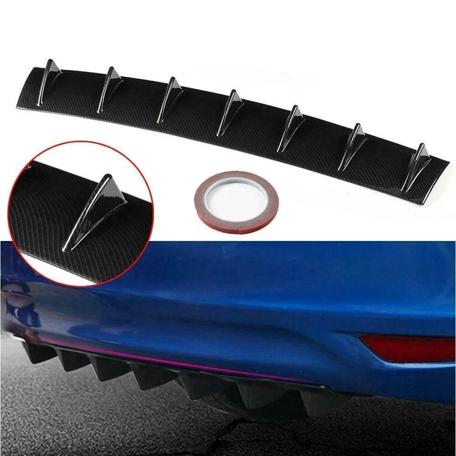 UNIVERSAL CARBON LOOK Rear Lower Bumper Diffuser Fin Spoiler Lip Wing ...