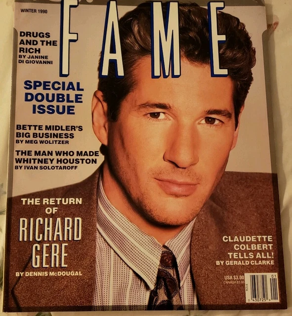 RICHARD GERE FAME Magazine Special Double Issue Bette Midler Whitney ...